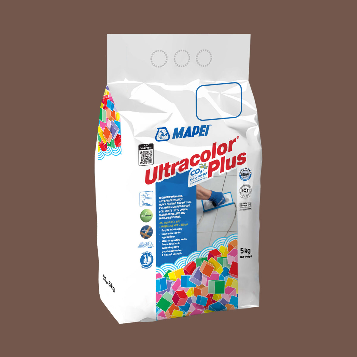 Mapei Grout Ultra Color Plus Alu 144 5kg Chocolate