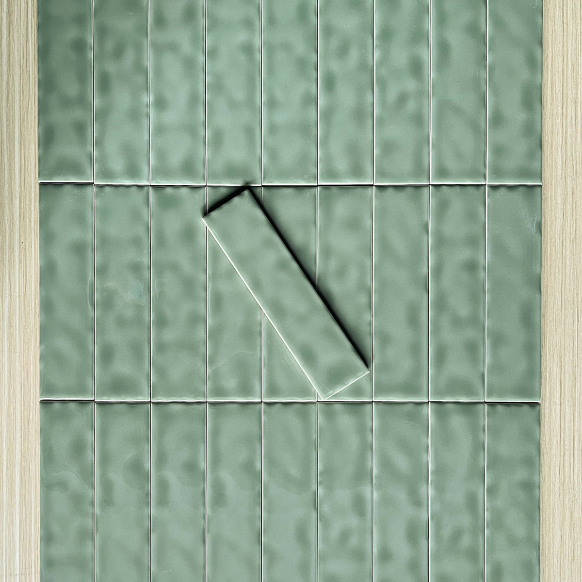 Ceramics Wave Tile 50x200 Gloss Jade Green