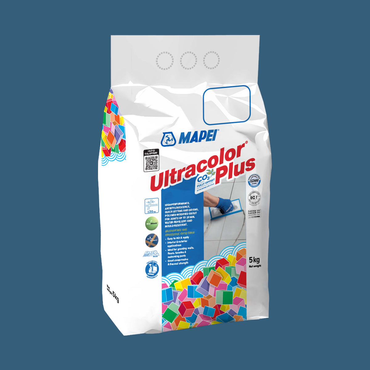Mapei Grout Ultra Color Plus Alu 169 5kg Steel Blue