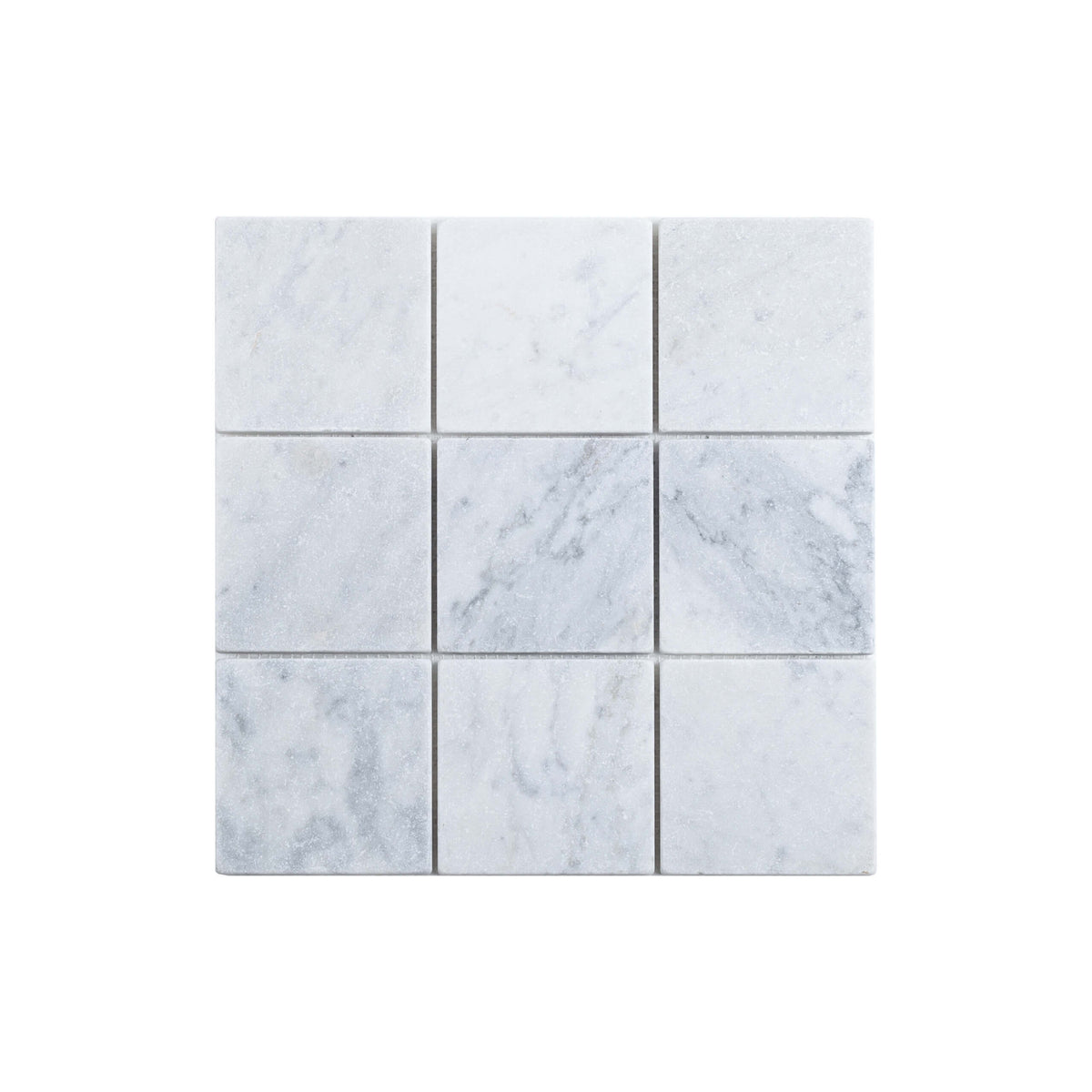 Natural Marble Mosaic Square 100x100 Carrara Tumbled
