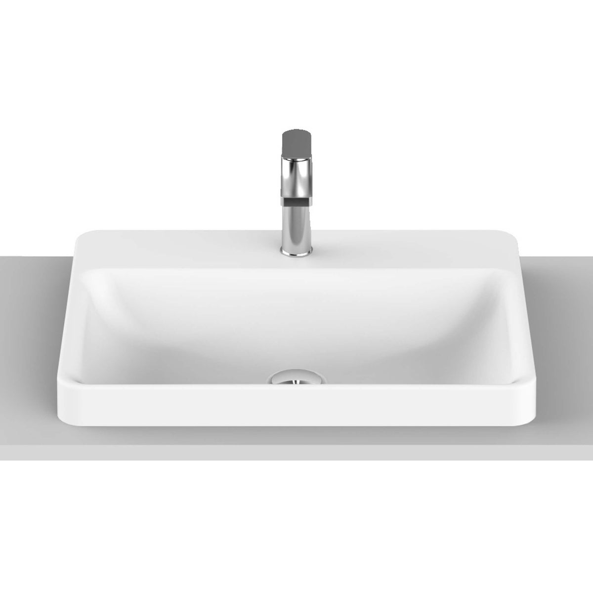 ADP Courage Semi Inset Basin Matte White | Tilemall
