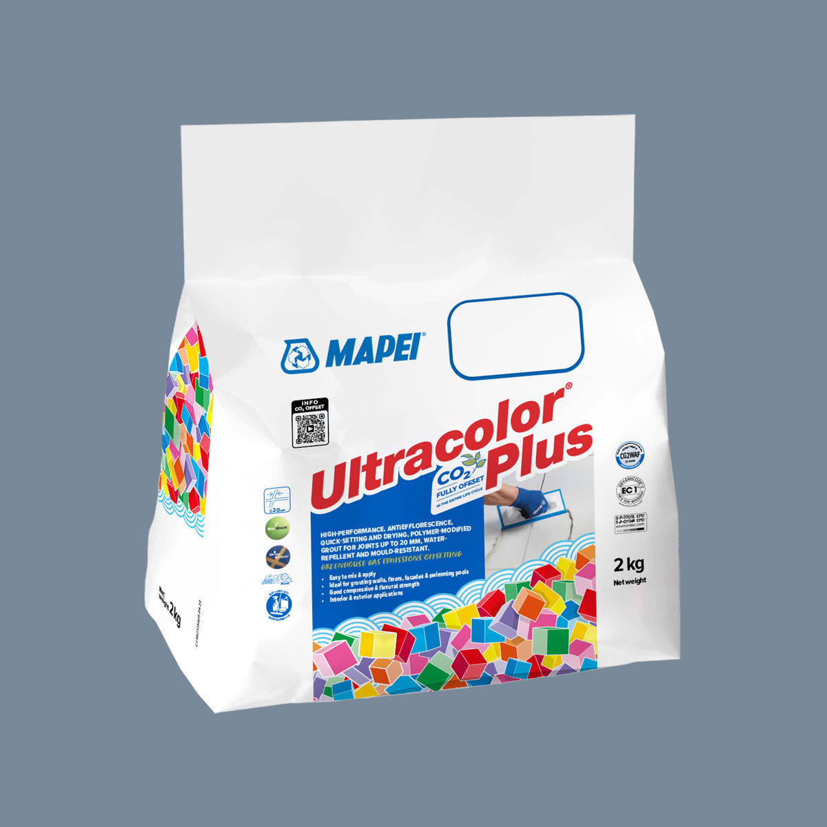 Mapei Grout Ultra Color Plus Alu 125 2Kg Castle Grey