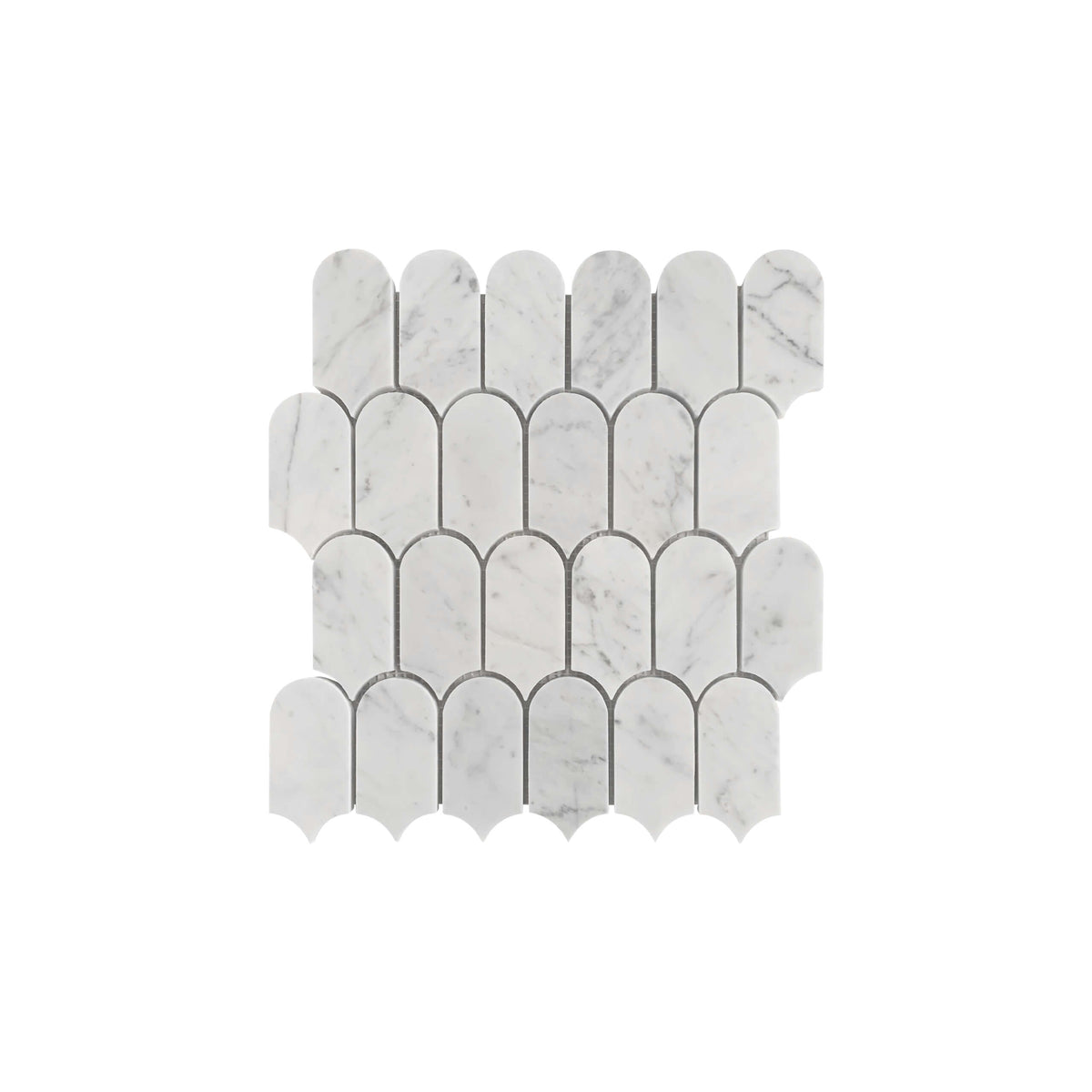 Marble Mosaic Feather 96x48mm Honed Carrara | Tilemall