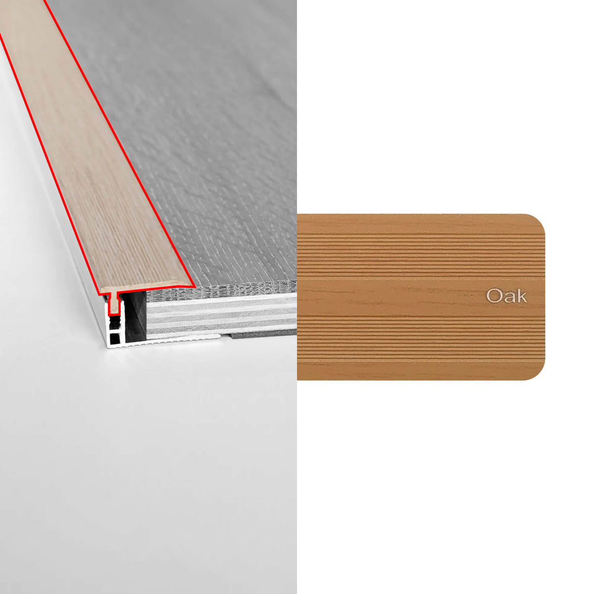 Alloy Trims Adjustable Border 3400mm for 21mm Oak