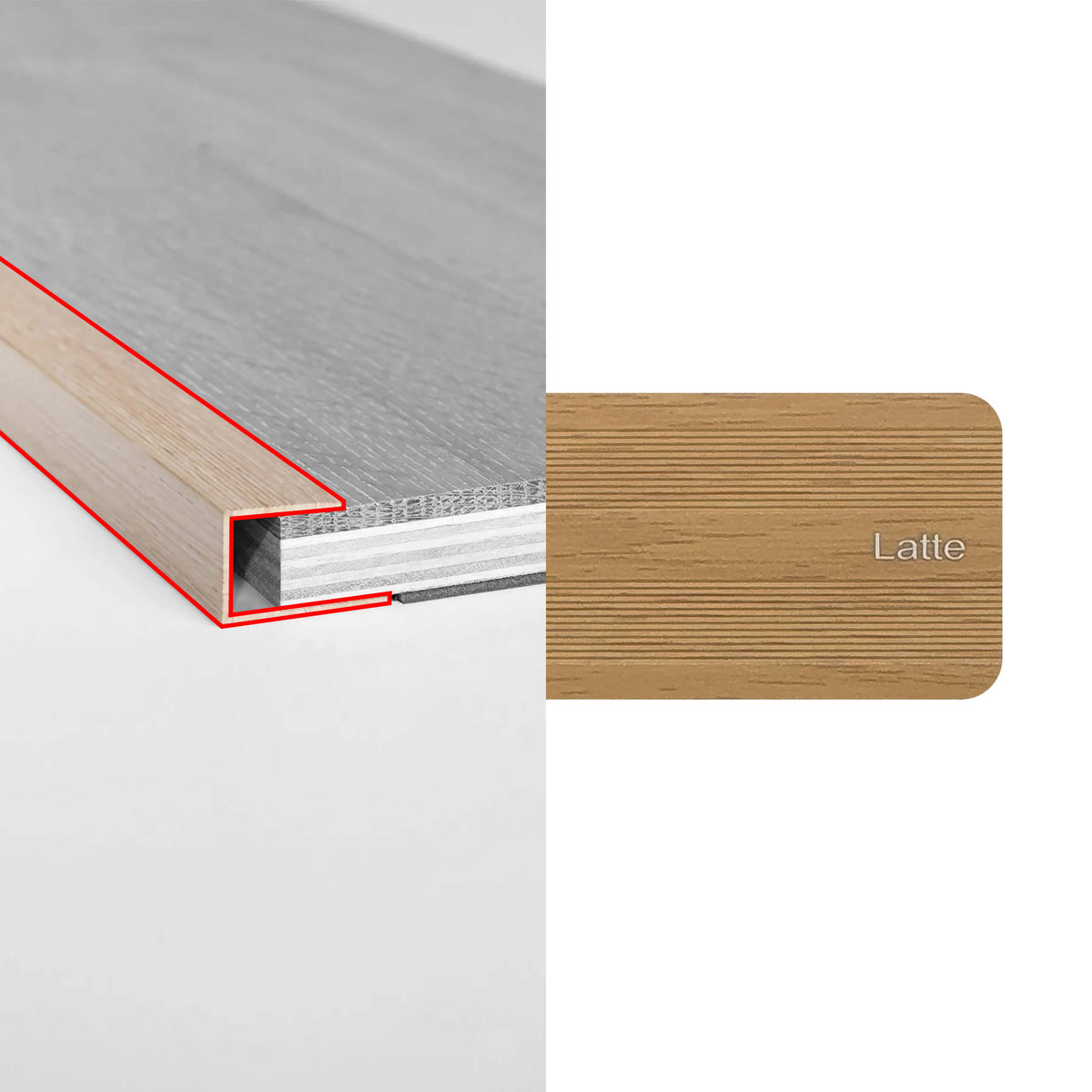 Alloy Trims U Channel 3400mm for 15mm Latte