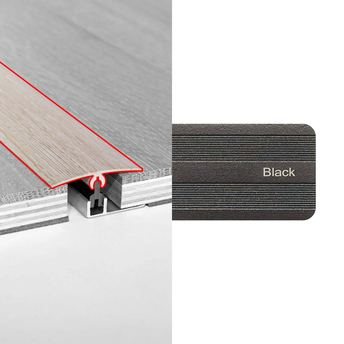 Alloy Trims Universal 3400mm for 6.5mm Black