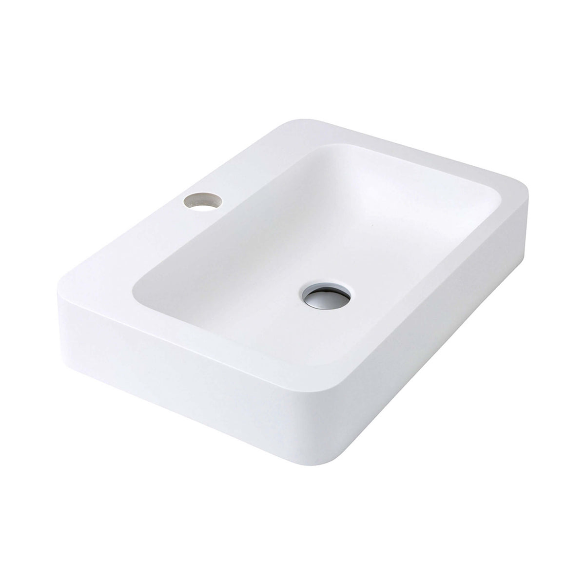 Fienza Rondo Cast Stone Basin 600x415x105mm Matte White