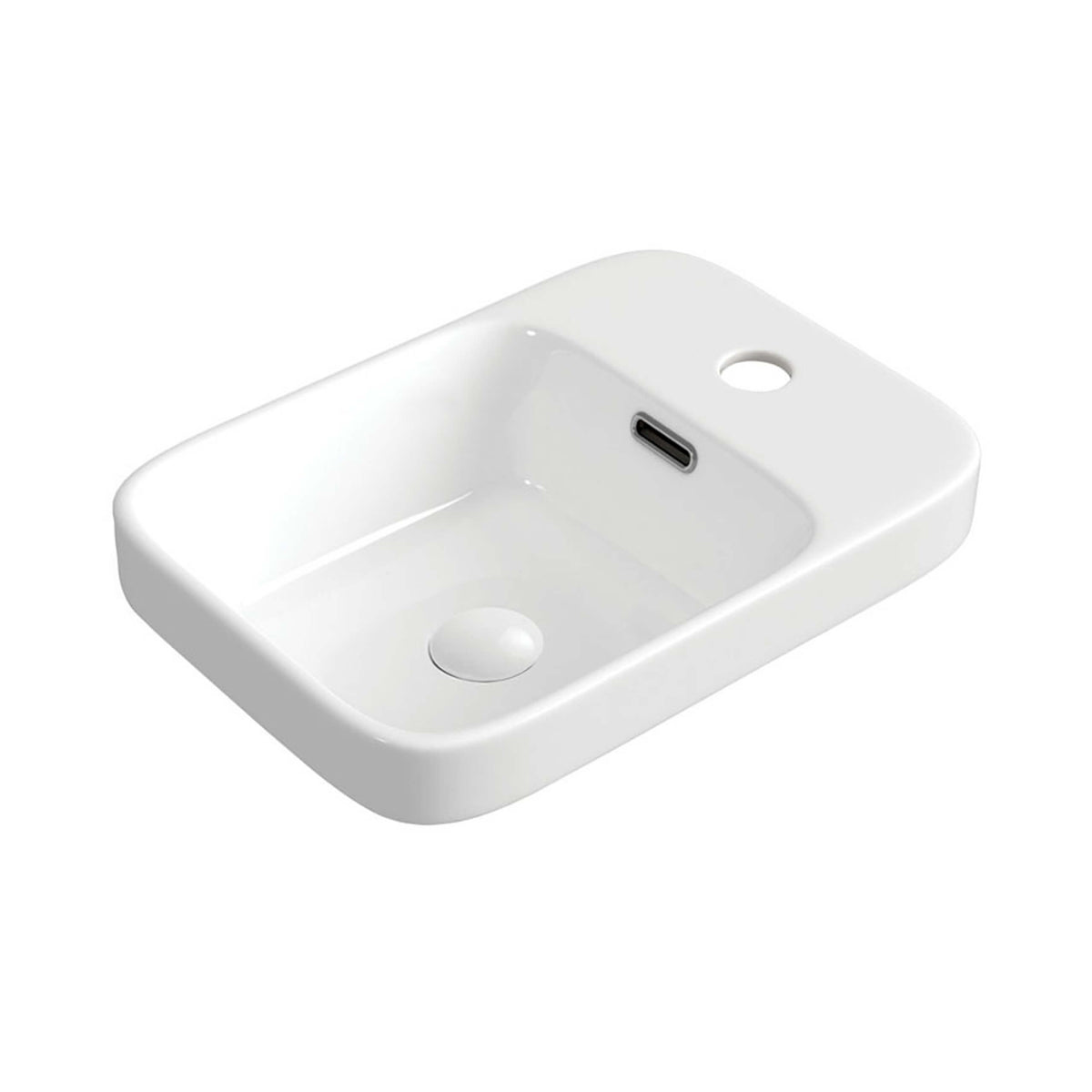 Fienza Petra Mini Semi Inset Basin 433x303x55mm Gloss White