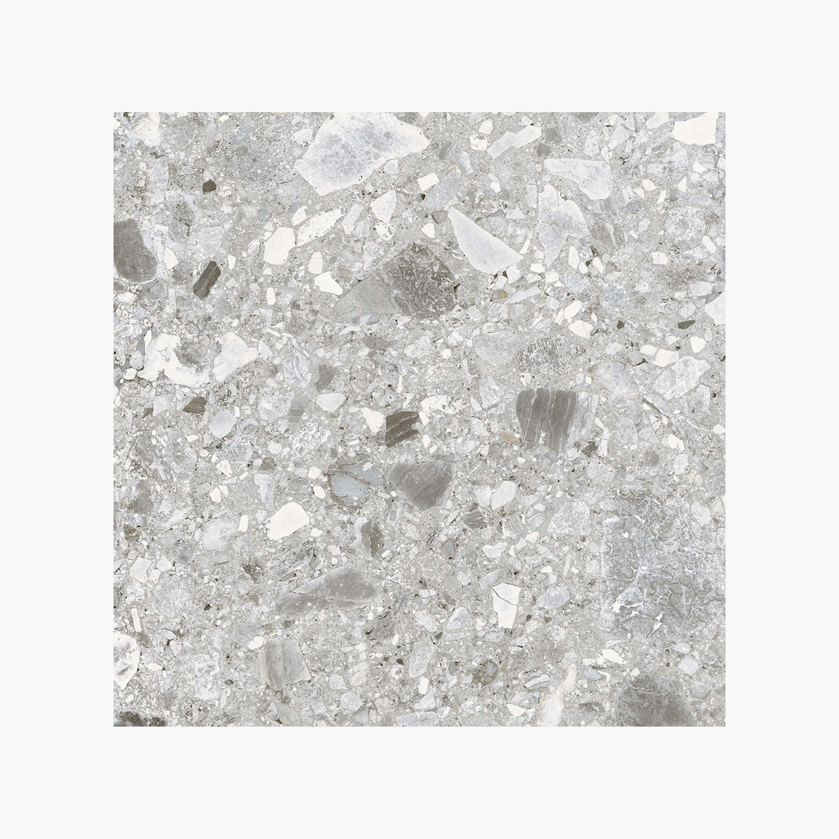 Ceppo Stone 600x600 Surface Tec Grey Terrazzo Look Rectified | Tilemall