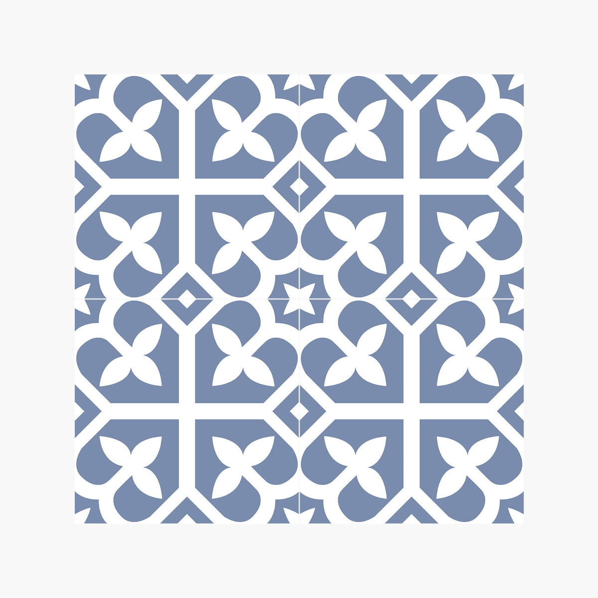 Pattern Tile 200x200 Matt Baby Blue Encaustic Look Pressed | Tilemall