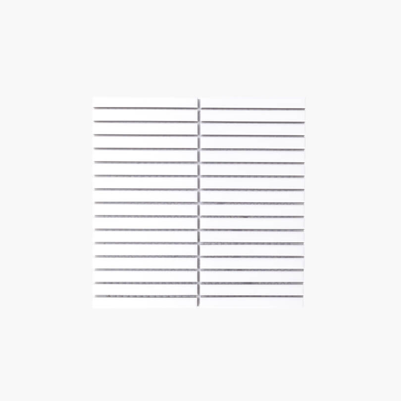 Porcelain Mosaic Kit Kat 15x145mm Matt White | Tilemall